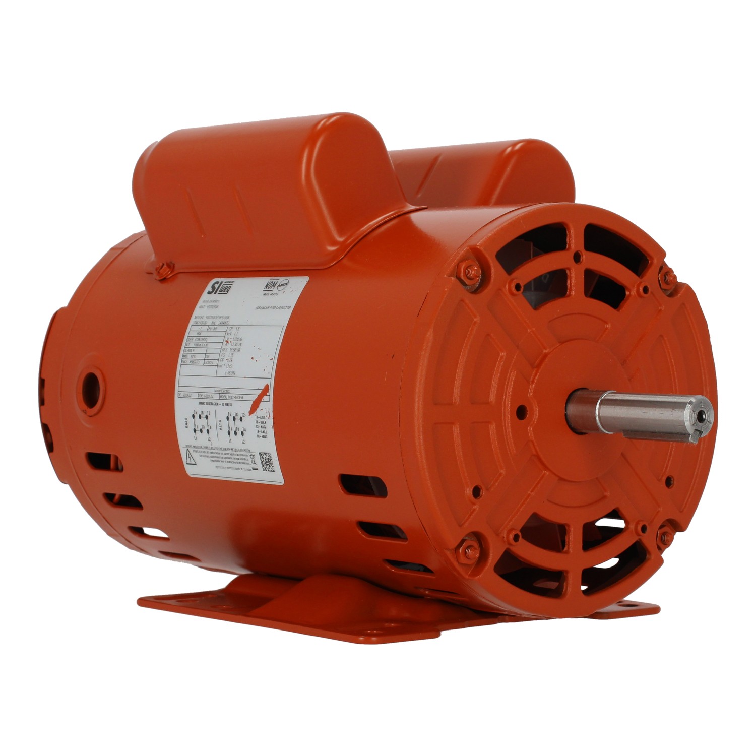 Motor monofasico 1-1/2 HP 4P en baja SIMotors WEG - FERRETIP INOVA