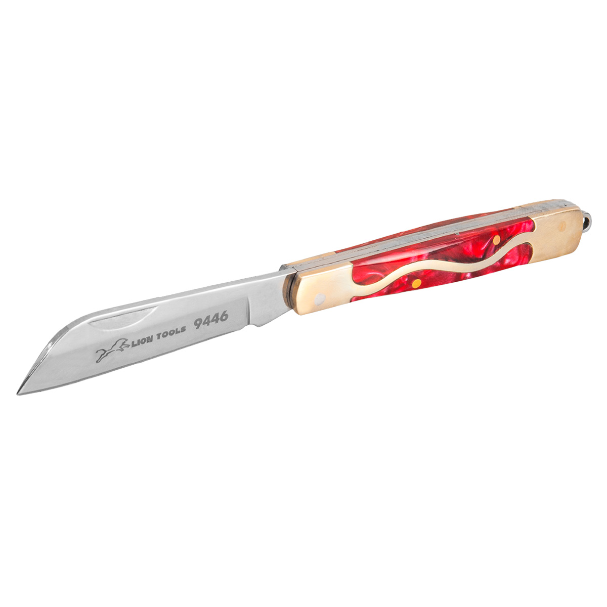 Navaja 2-1/2" mango de concha roja 9446 Lion Tools - FERRETIP
