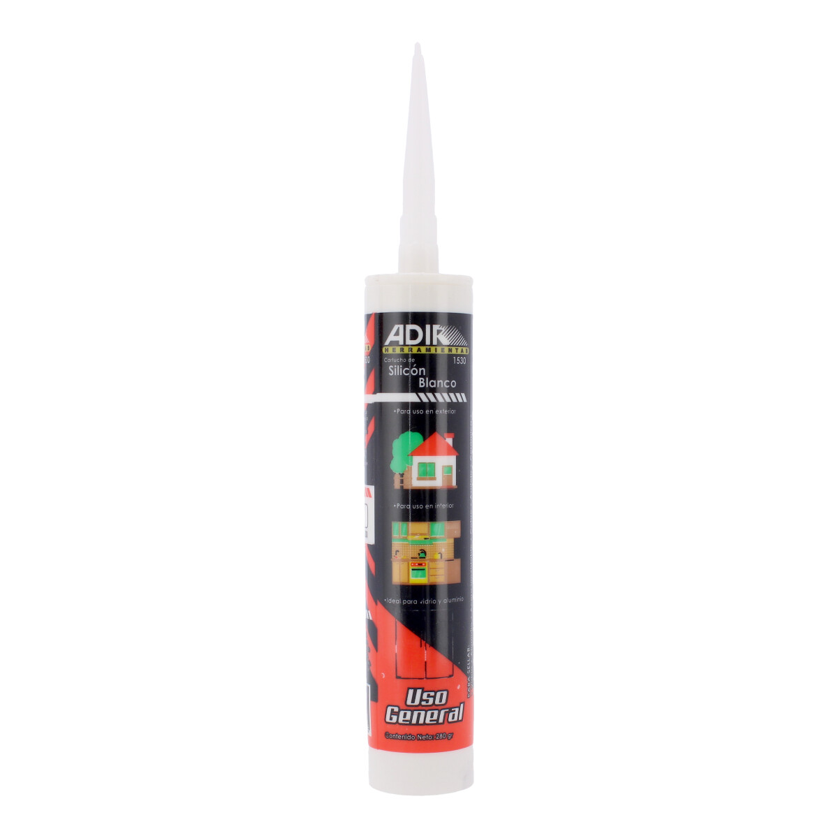 Silicón blanco uso general 280 g 1530 Adir - FERRETIP INOVA