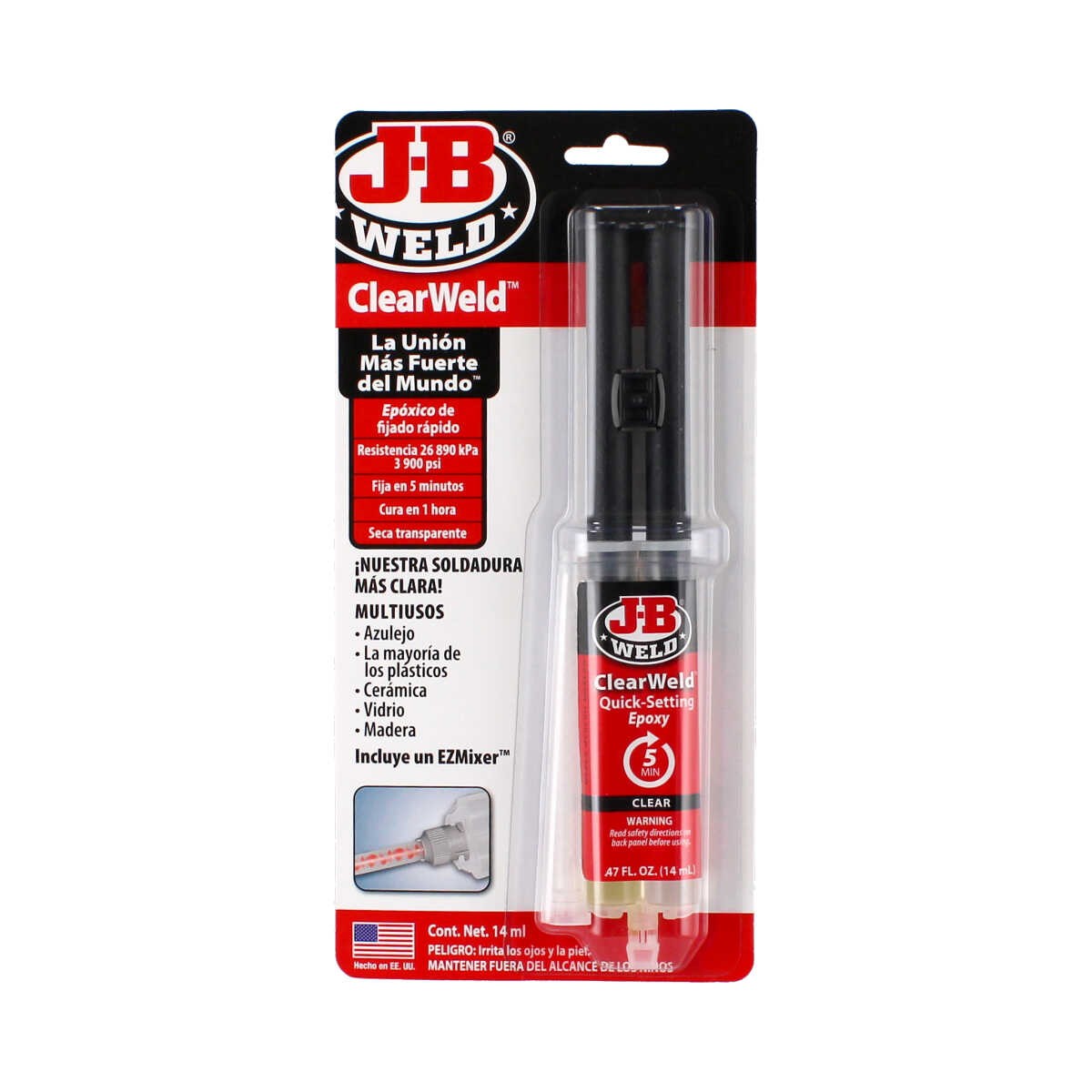 Pegamento epóxico con aplicador transparente ClearWeld 14 ml 50114SPA JB-WELD - FERRETIP