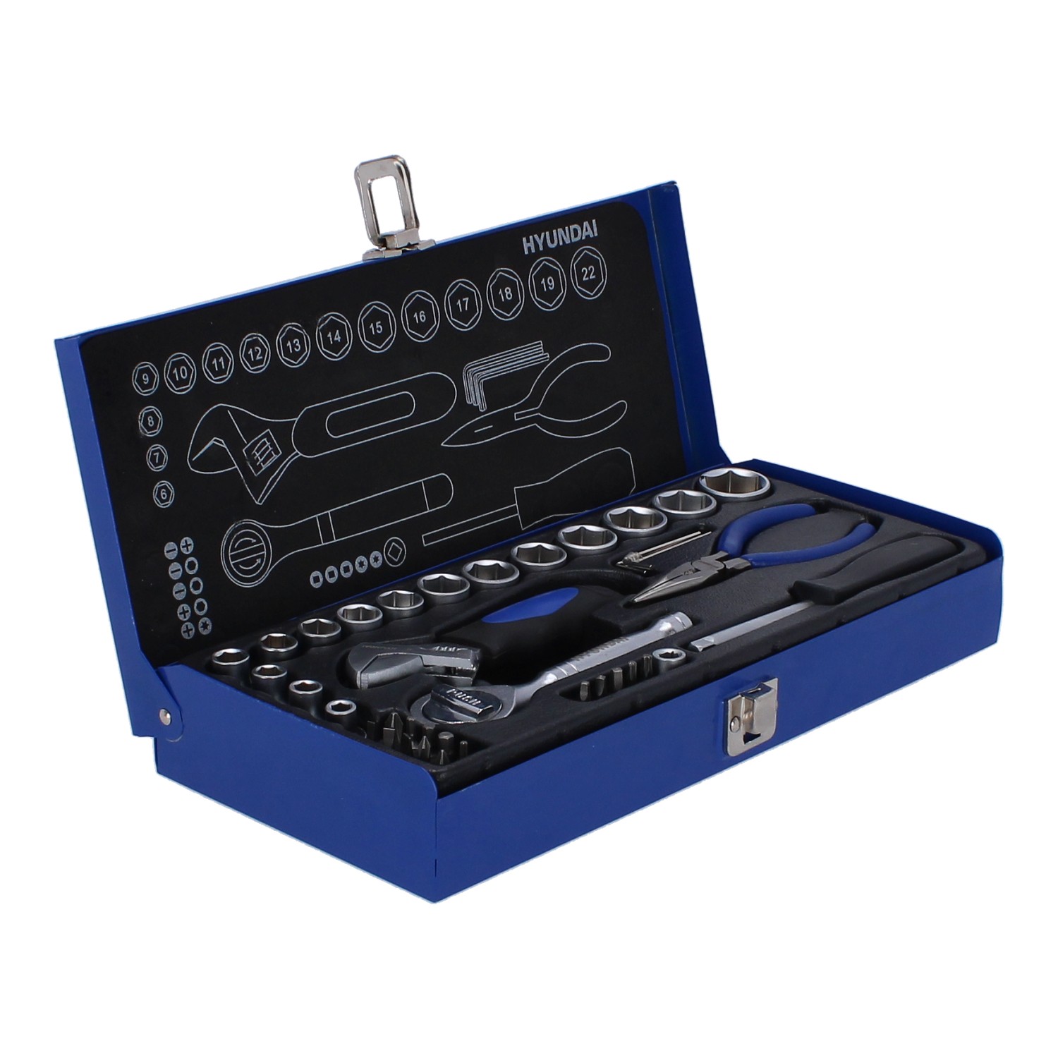 Autoclé milimétrico mando 3/8" 38 piezas con estuche metálico HYJH38 ...
