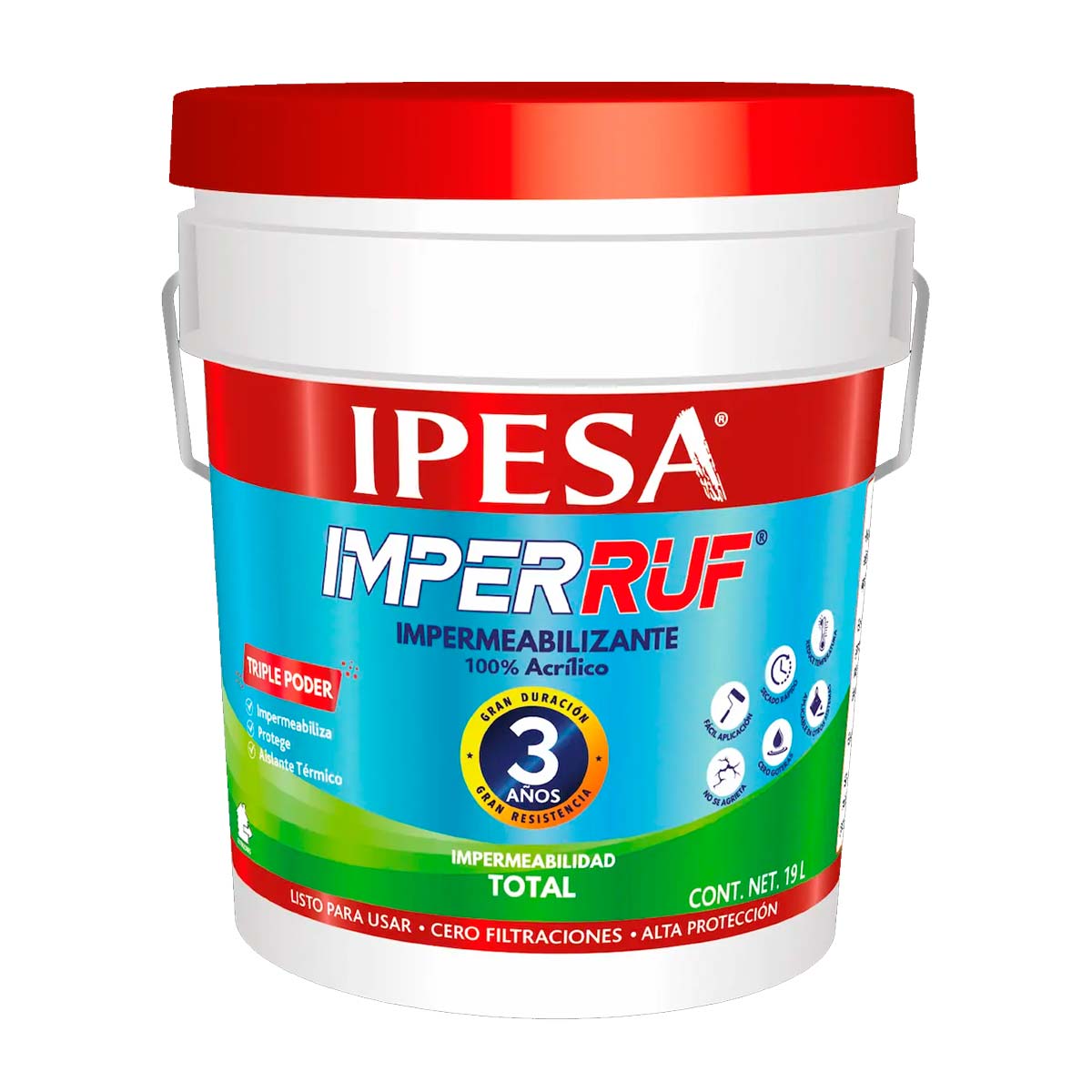 Impermeabilizante 3 años Imper Ruf terracota 19 litros 9060 IPESA ...